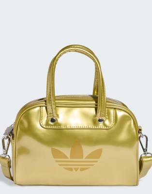 adidas Originals Adicolor mini bowling bag in gold metallic | ASOS