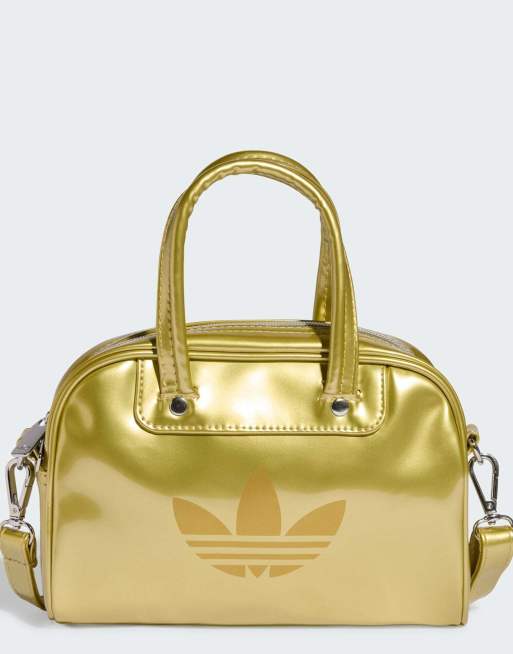 adidas Originals Adicolor mini bowling bag in gold metallic | ASOS