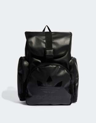 adidas Originals Adicolor toploader backpack in black | ASOS