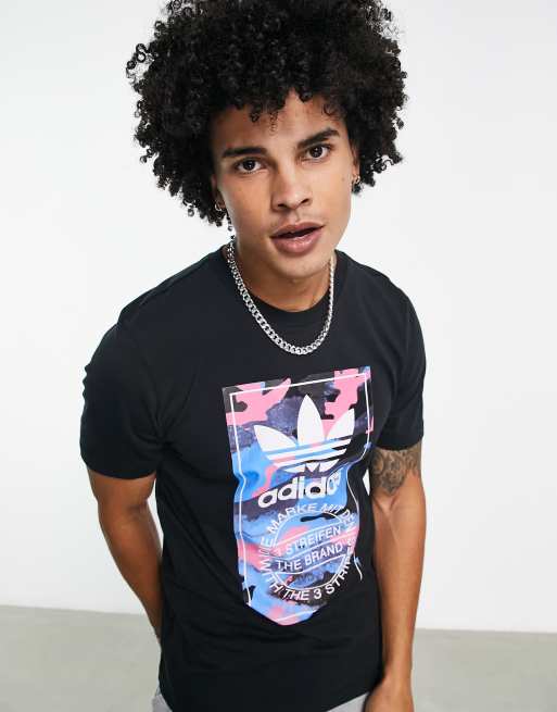 adidas Originals Adicolor Trefoil graphic t-shirt in black | ASOS