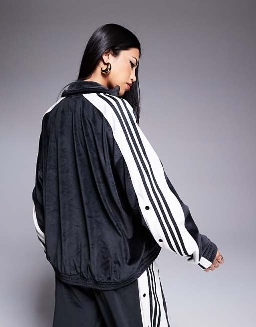 adidas Originals Adicolour velour track top in black | ASOS adidas Originals Adicolour velour track top in black | ASOS