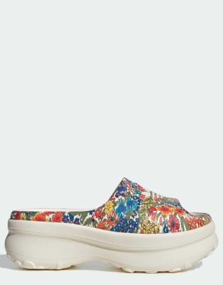 adidas Originals - Adifom Stan x Liberty London - Sliders bianco sporco ...