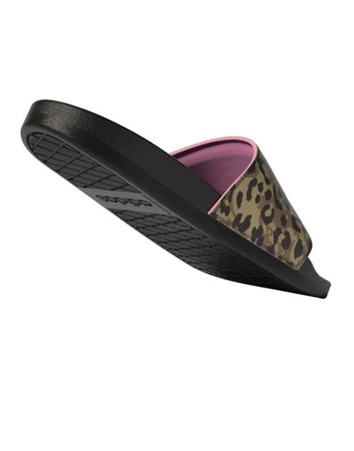 adidas Originals adilete sliders in leopard print | ASOS