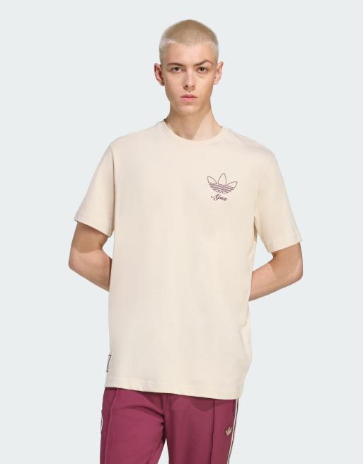 adidas Originals Ajax Amsterdam terrace icons graphic tee in halo ivory ...