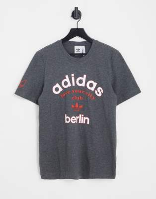 adidas Originals Berlin logo t-shirt in grey | ASOS