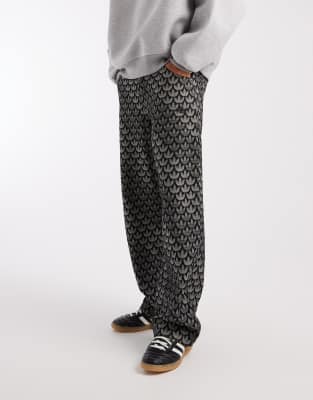 adidas Originals Denim loose monogram pants in black | ASOS