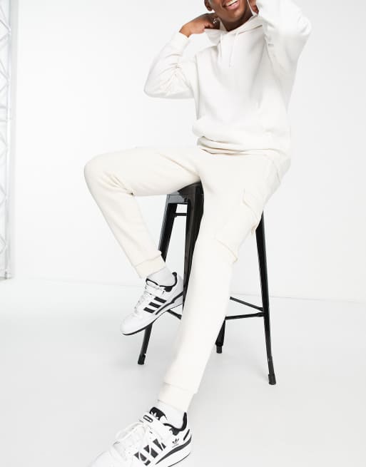 adidas Originals Essentials cargo trackies in wonder white | ASOS