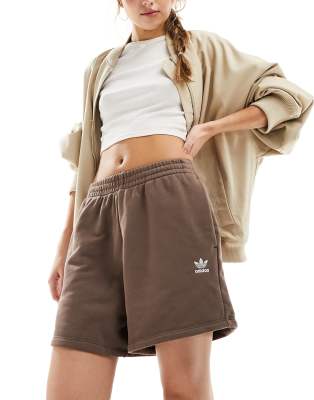 adidas Originals essentials jersey shorts in brown | ASOS