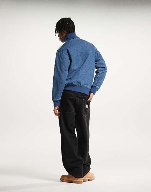 adidas Originals Firebird denim track top in blue | ASOS adidas Originals Firebird denim track top in blue | ASOS