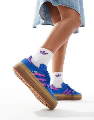 adidas Originals - Gazelle - Baskets à semelle en caoutchouc - Bleu vif ...