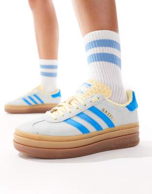 adidas Originals Gazelle Bold sneakers with rubber sole in blue and ...