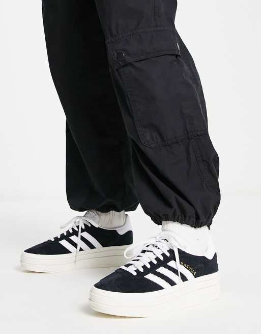 adidas Originals - Gazelle Bold - Sorte og hvide flatform-sneakers | ASOS
