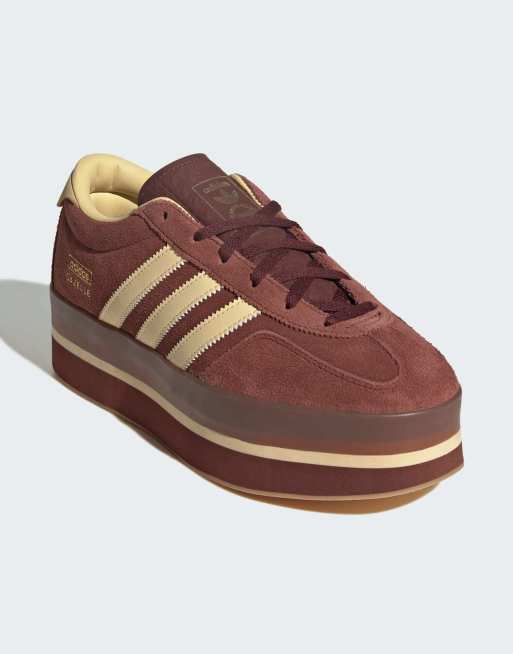adidas Originals Gazelle stack shoes in fox brown/orange tint/gum | ASOS