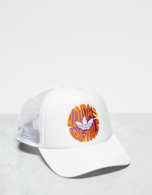 adidas Originals logo cap in white and multi | ASOS