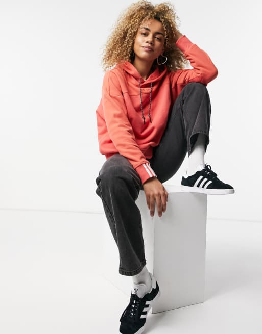 adidas Originals logo RYV hoodie in coral | ASOS
