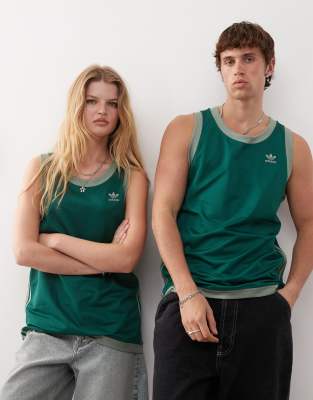 adidas Originals mock eyelet singlet in green | ASOS