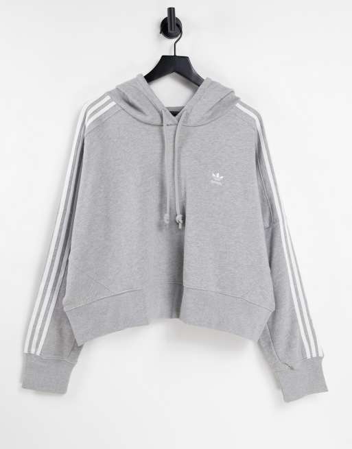 Adidas Originals Plus Adicolor Three Stripe Sweatshirt In Grey Asos