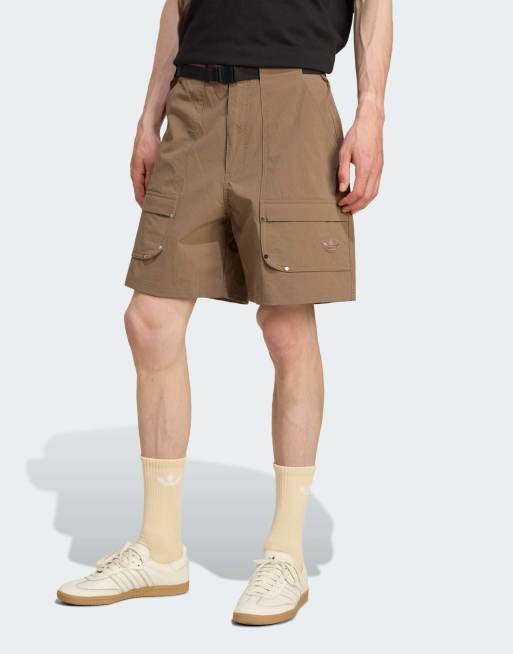 adidas Originals Premium Essentials utility cargo shorts in brown | ASOS