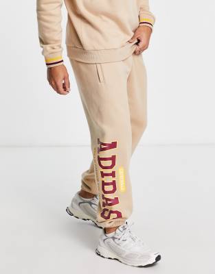 adidas Originals 'Preppy Varsity' large logo oversized trackies in ...
