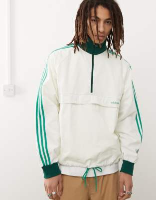 adidas Originals pullover jacket in white and green | ASOS