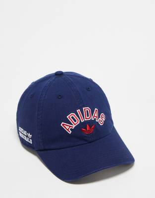 adidas Originals Relaxed New Prep cap in navy and red | ASOS