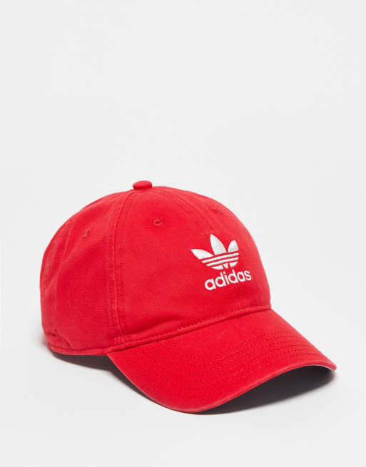 adidas Originals relaxed snapback cap in red | ASOS