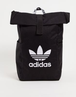adidas Originals roll top backpack in black | ASOS