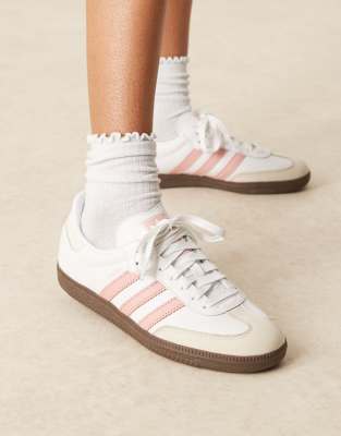 adidas Originals samba sneakers in white and peach | ASOS