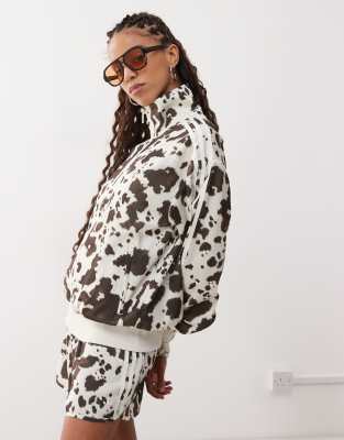 adidas Originals satin track top in cow print | ASOS