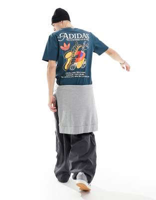 adidas Originals script logo t-shirt in navy | ASOS