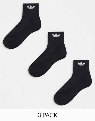 adidas Originals - Set van 3 paar enkelsokken in zwart | ASOS