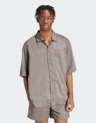 adidas Originals short sleeve fashion shirt in brown | ASOS