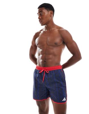 adidas Originals Tom Daley swim shorts in semi lucid blue / pure ruby ...