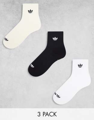adidas Originals Trefoil 2.0 3-Pack High Quarter socks in multi | ASOS