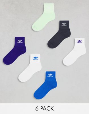 adidas Originals Trefoil 6-Pack Quarter socks in multi | ASOS