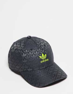 adidas Originals trefoil monogram cap in black | ASOS