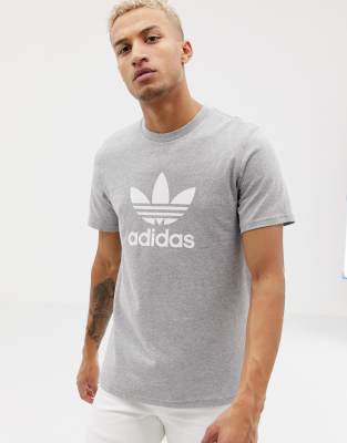 adidas Originals Trefoil Oversized T-Shirt In Grey | ASOS
