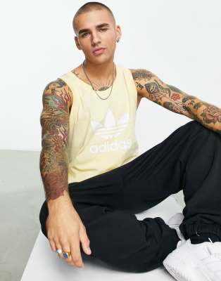 adidas Originals trefoil tank top in yellow | ASOS