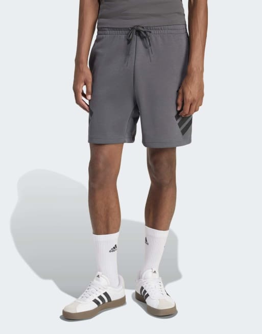 adidas performance Future icons 3-stripes shorts in grey six | ASOS