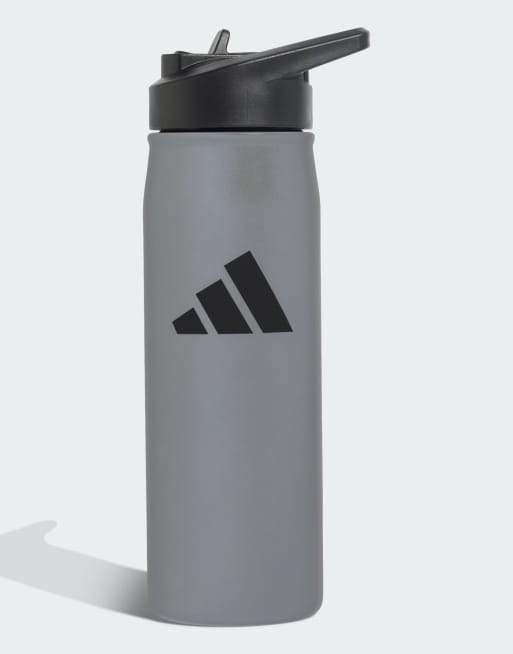 adidas performance Metal bottle screw top 0.6 l in grey / black | ASOS