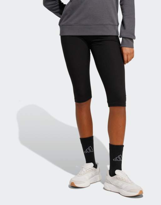 adidas performance Seasonal essentials rib capri leggings in black | ASOS