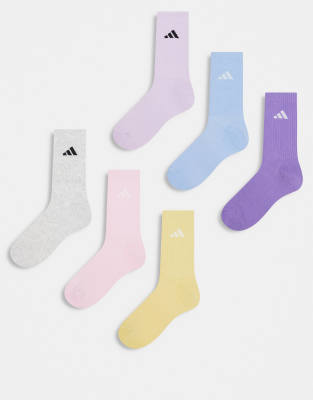adidas Performance socks in multi pastel colours 6 pack | ASOS