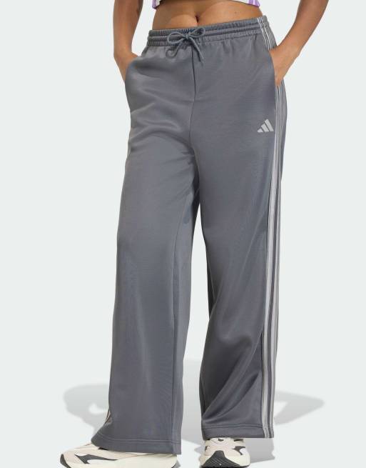 adidas performance Stadium 3-stripes track pants in grey six / charcoal ...