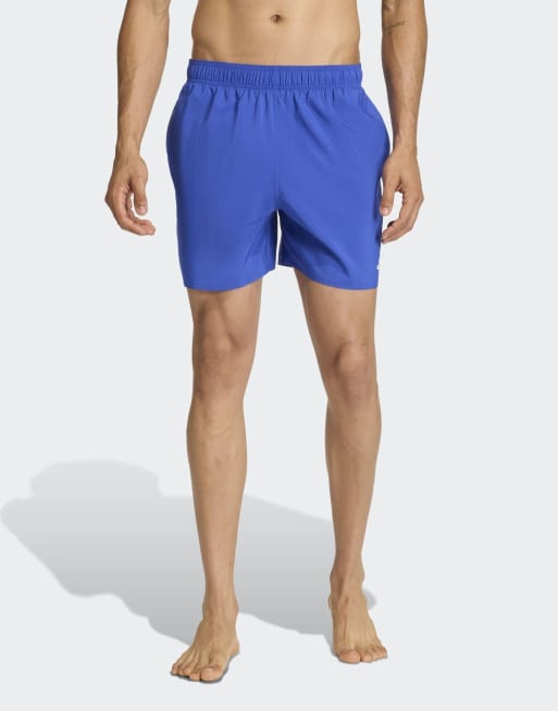 adidas performance Swim shorts 5-inch in semi lucid blue / white | ASOS