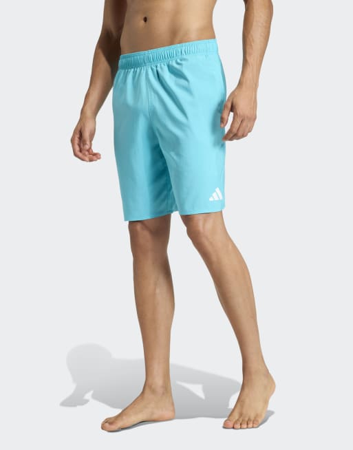 adidas performance Swim shorts 8-inch in lucid cyan / white | ASOS