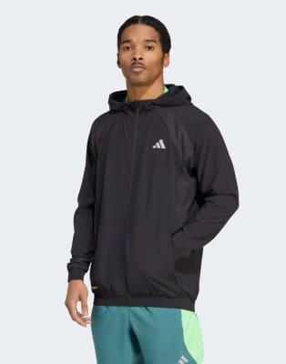 adidas performance Tech apparel tracktop in black / carbon | ASOS