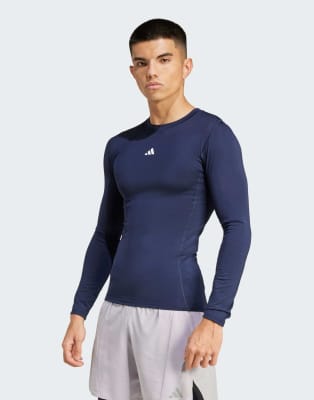 adidas performance Techfit compression training long sleeve tee in ...
