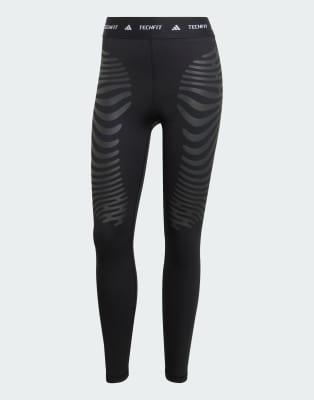 adidas performance Techfit control x rheon 7/8 leggings in black | ASOS