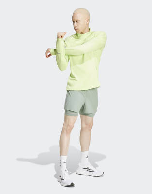 adidas performance Ultimate running reflective 2-in-1 shorts in silver ...