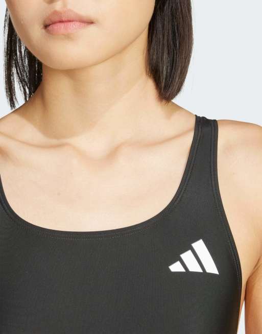 adidas performance V-back swimsuit in black | ASOS